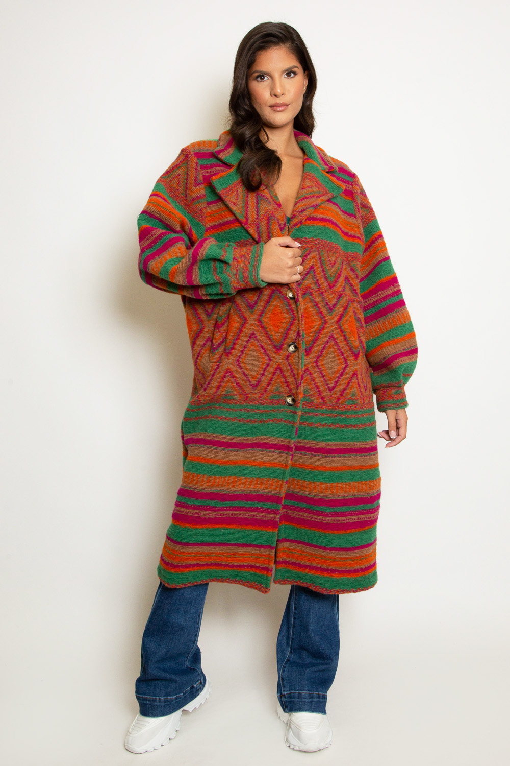 Aztec Wool Coat- Buy Fashion Wholesale in The UK