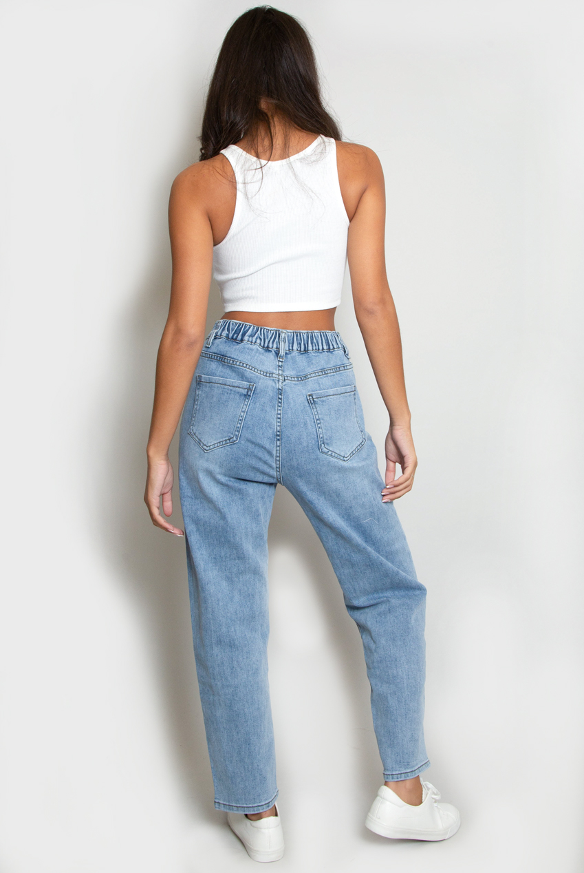 Cropped Comfort Mom Jeans - Buy Fashion Wholesale in The UK
