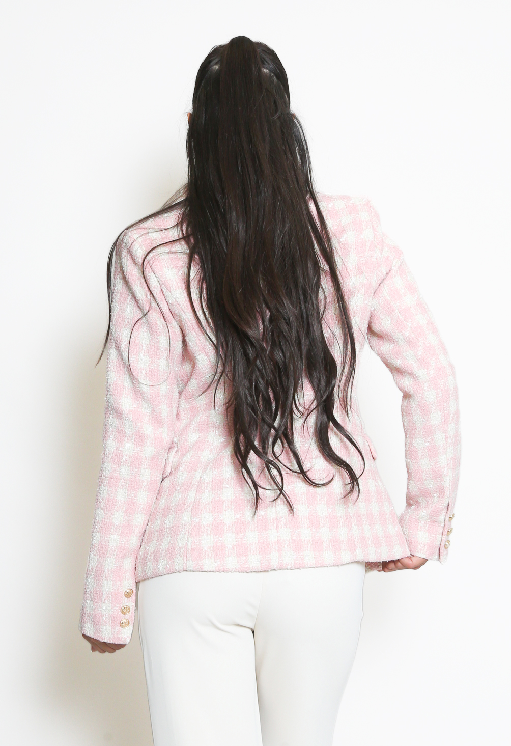 Metallic Check Double Breasted Blazer - Buy Fashion Wholesale in The UK