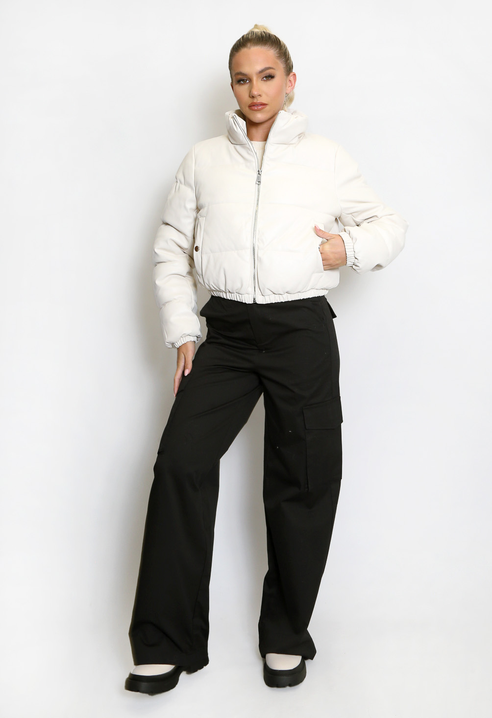 PU Cropped Puffer Jacket - Buy Fashion Wholesale in The UK