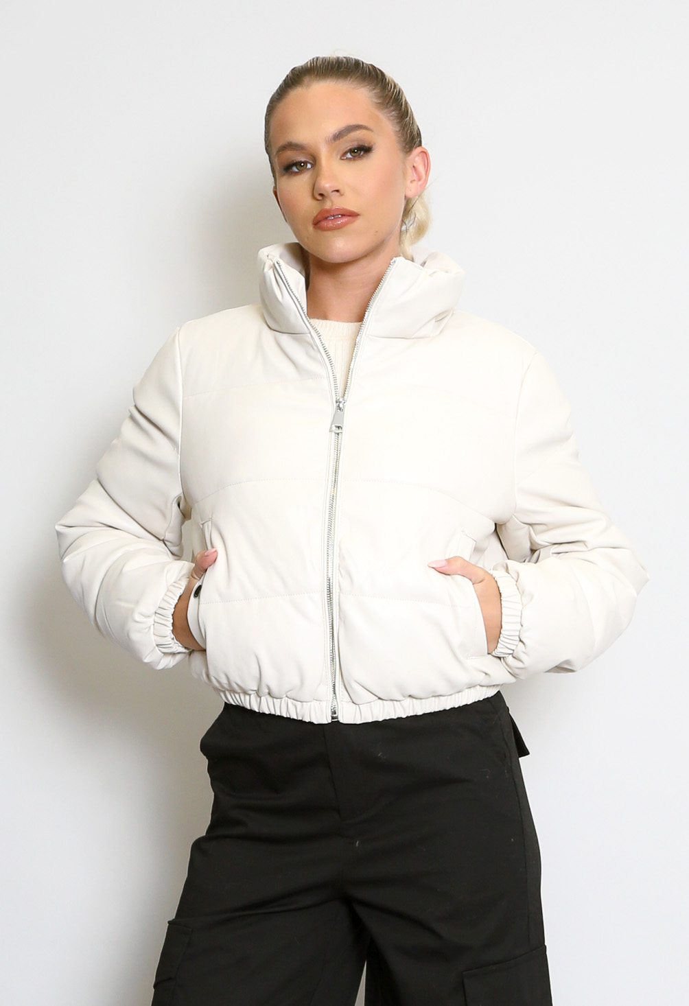 PU Cropped Puffer Jacket - Buy Fashion Wholesale in The UK