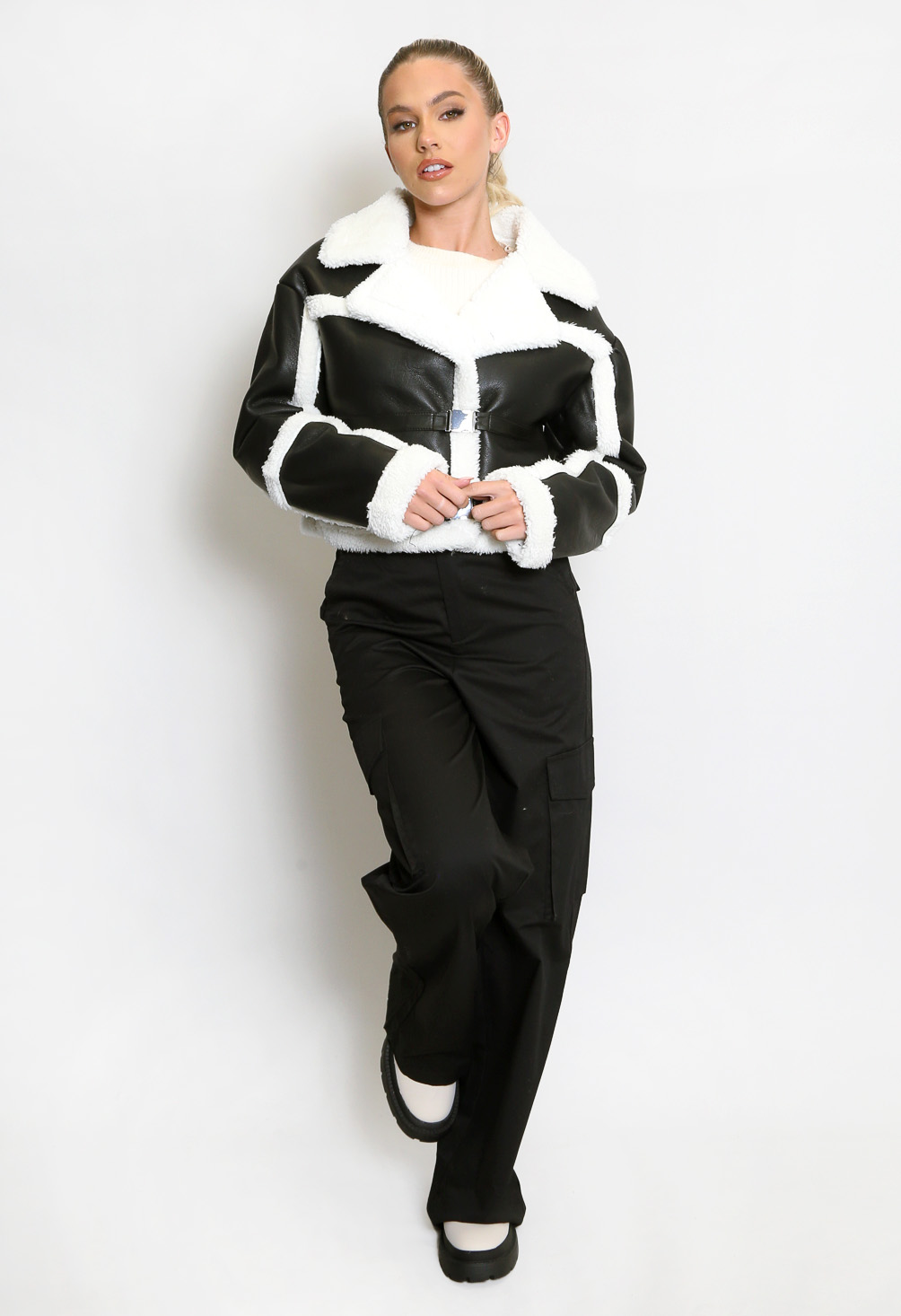 Buckle Front Aviator Jacket- Buy Fashion Wholesale in The UK
