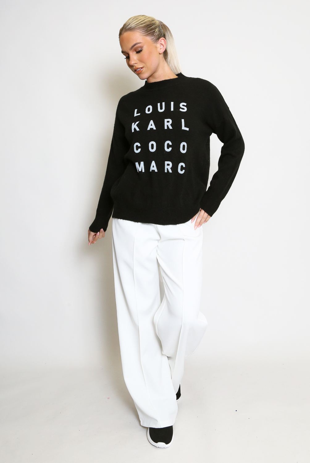 LOUIS KARL Slogan High Neck Sweatshirt - Buy Fashion Wholesale in The UK