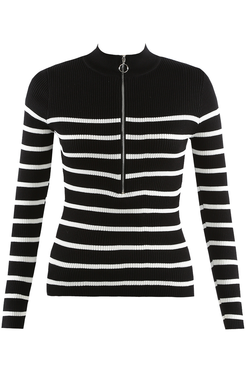 Striped Zip Front Jumper - Buy Fashion Wholesale in The UK