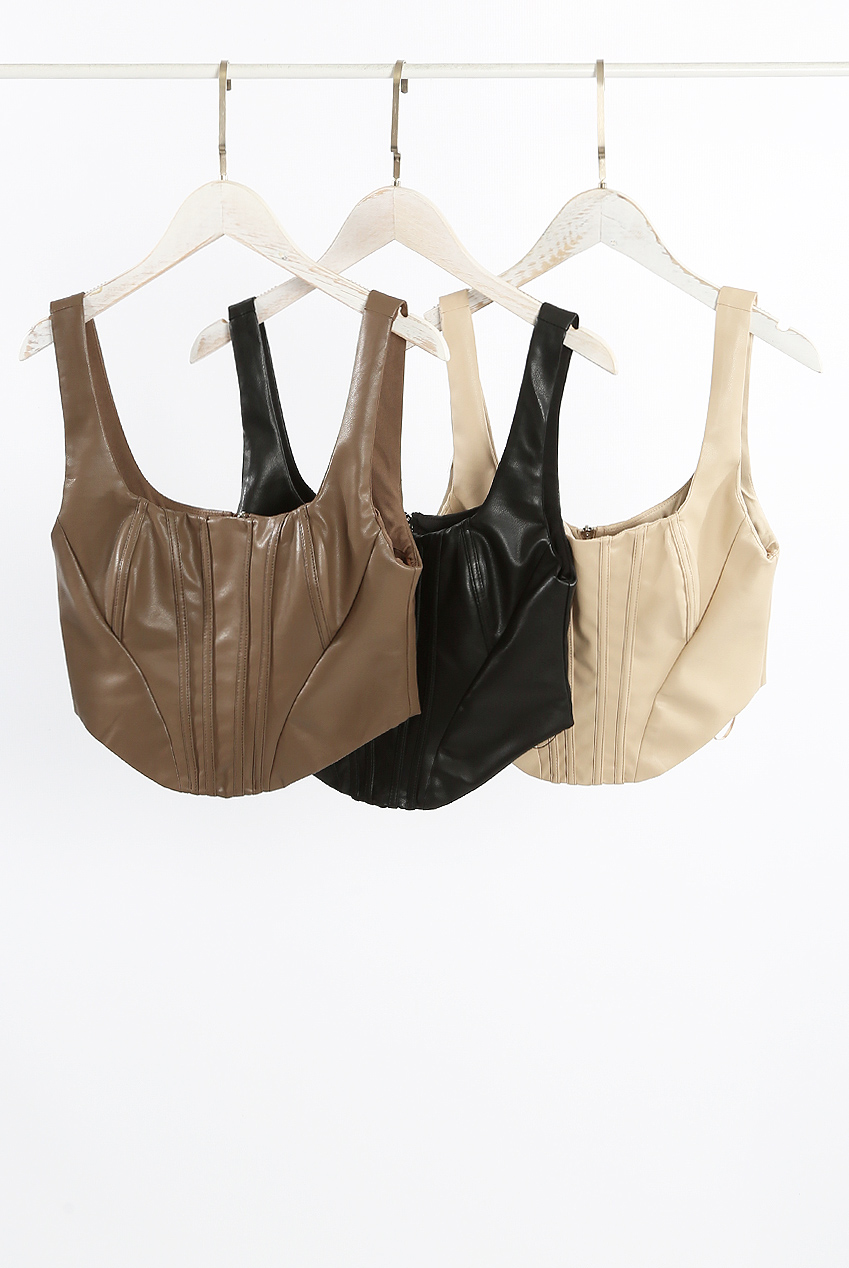 Panelled PU Corset Tops - Buy Fashion Wholesale in The UK