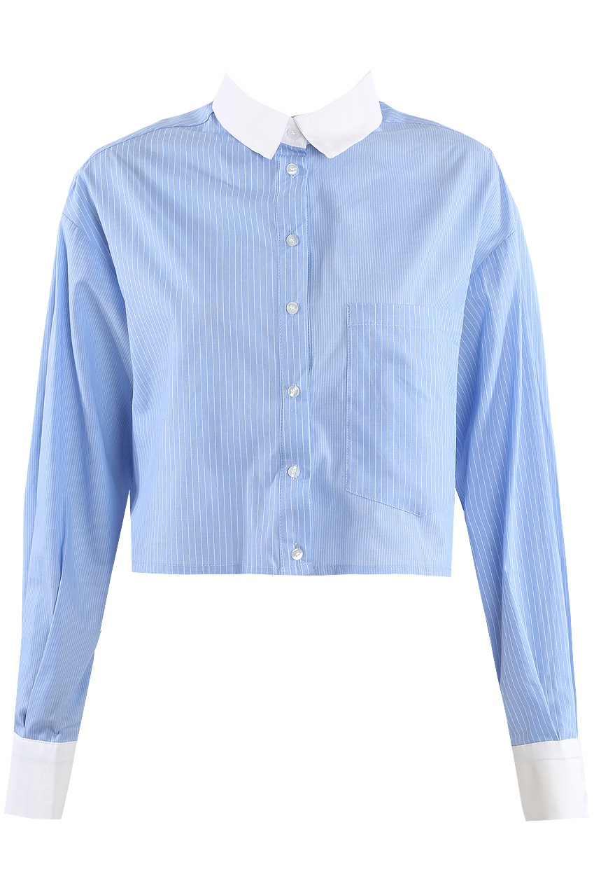 Two Tone Striped Cropped Blouse - Buy Fashion Wholesale in The UK