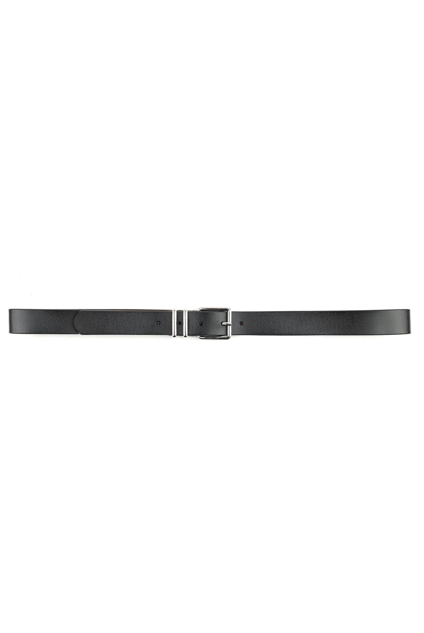 Leather Slim Double Bar Belt