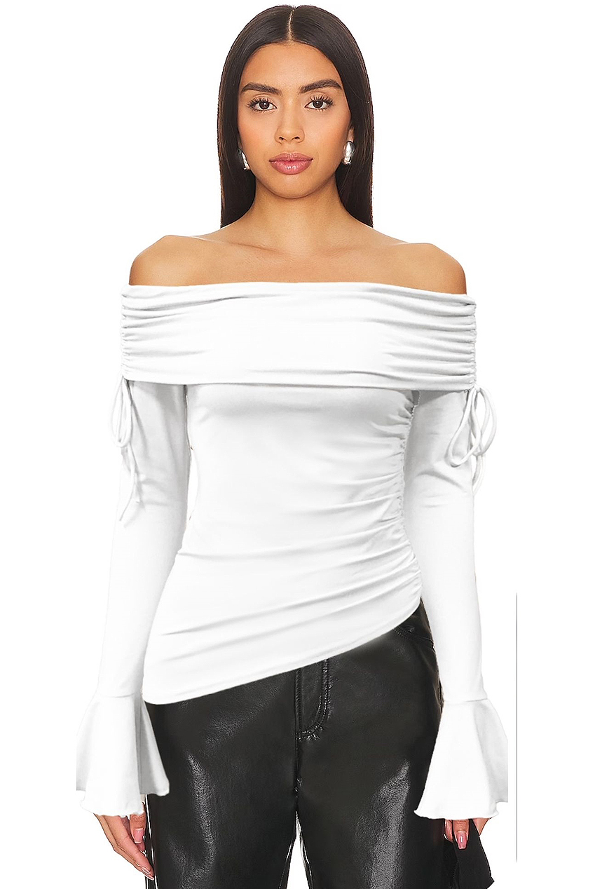 Ruched Side Bardot Top- Buy Fashion Wholesale in The UK