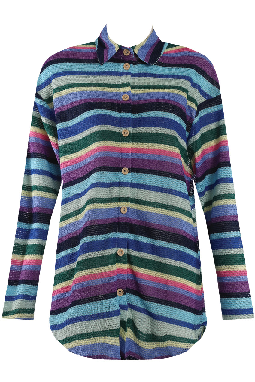 Multicoloured Stripe Blouse - Buy Fashion Wholesale in The UK
