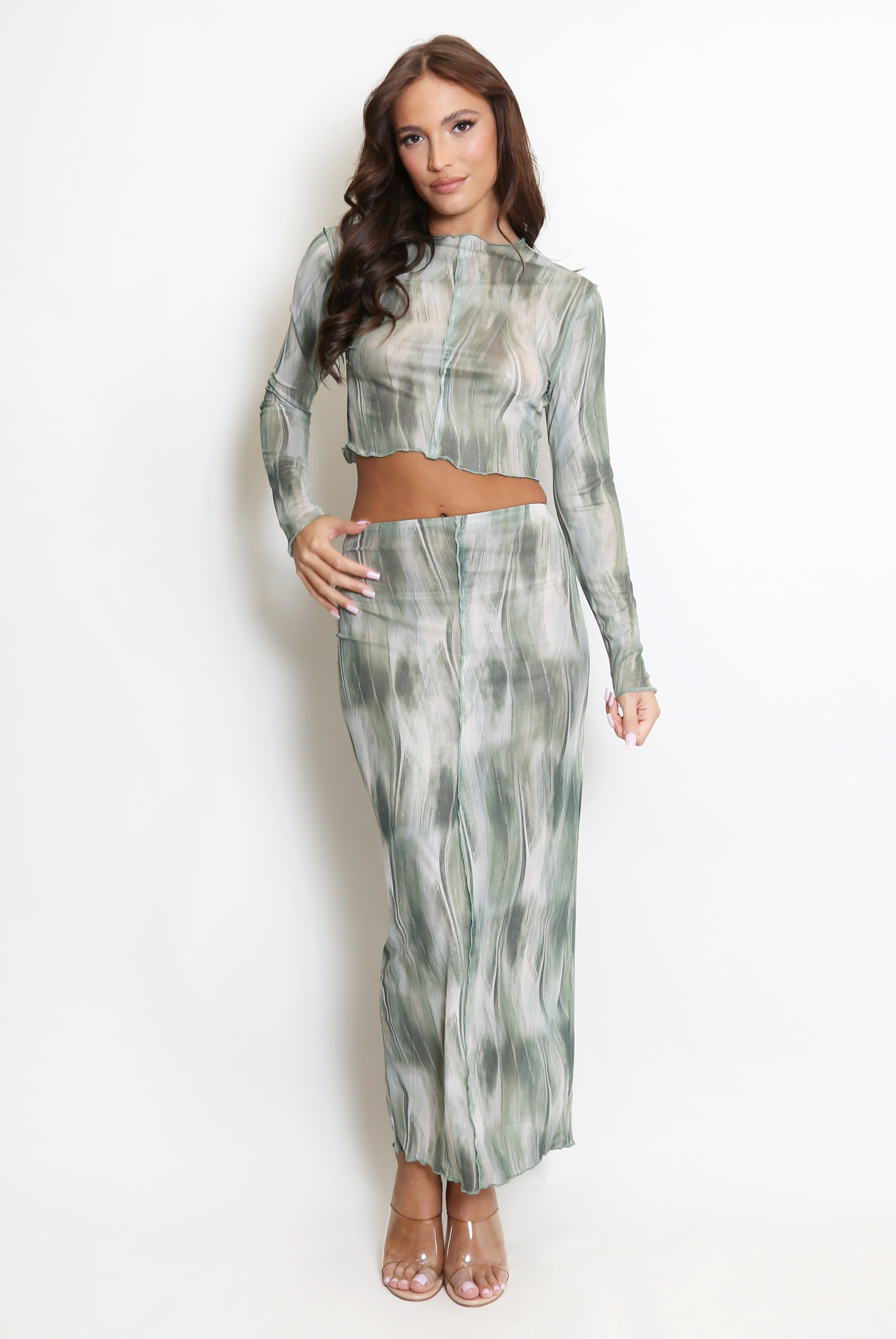 Sheer Mesh Long Sleeve Tops- Buy Fashion Wholesale in The UK