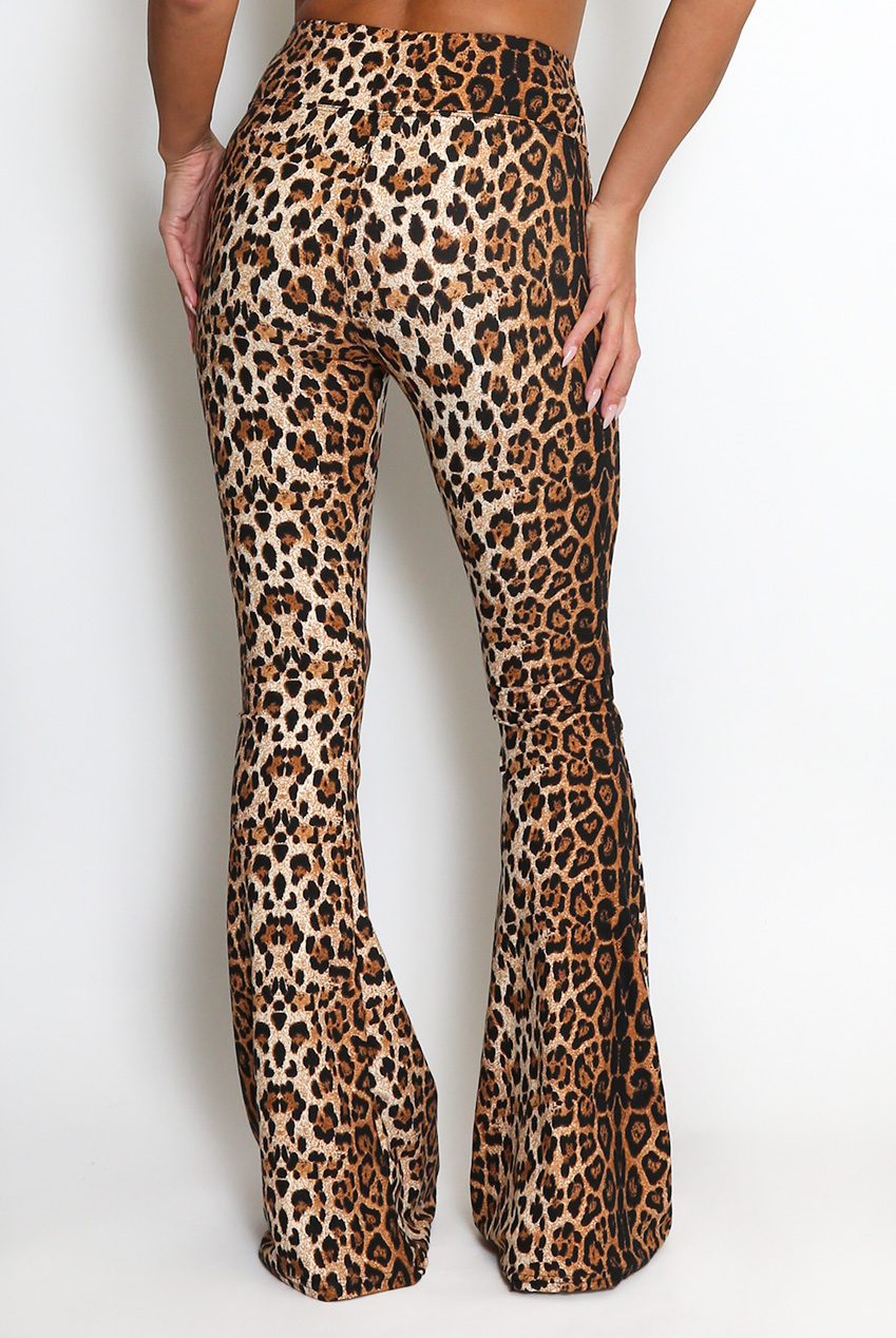 Leopard Bell Bottom Legging - Buy Fashion Wholesale in The UK