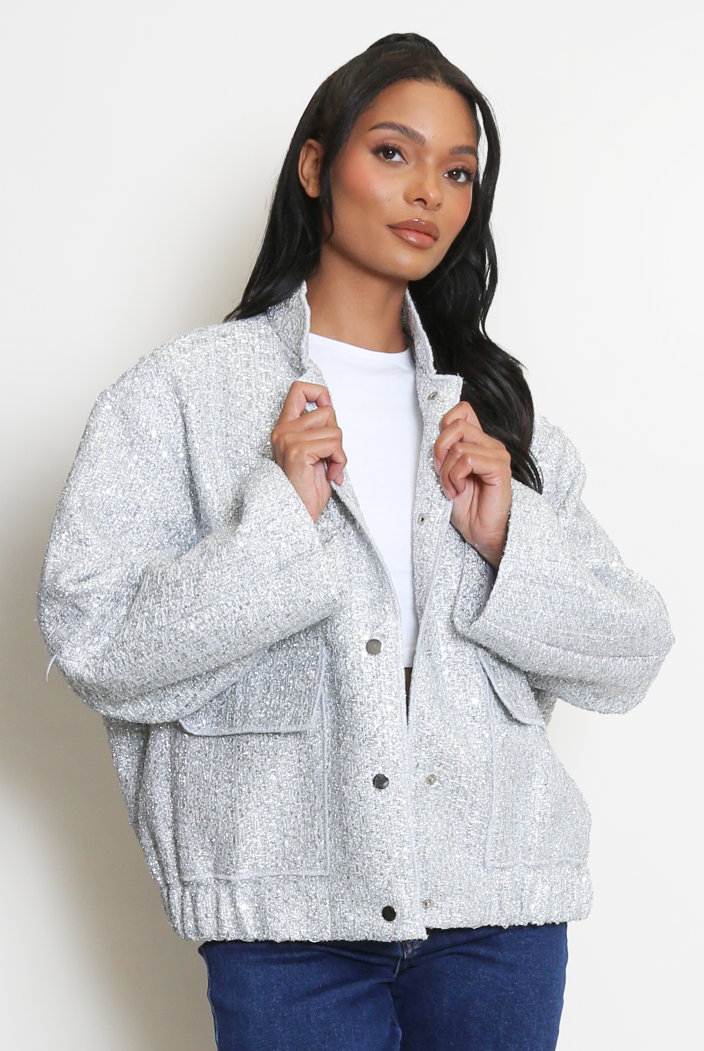 PiTailored Metallic Weave Boxy Jacket - Buy Fashion Wholesale in The UK