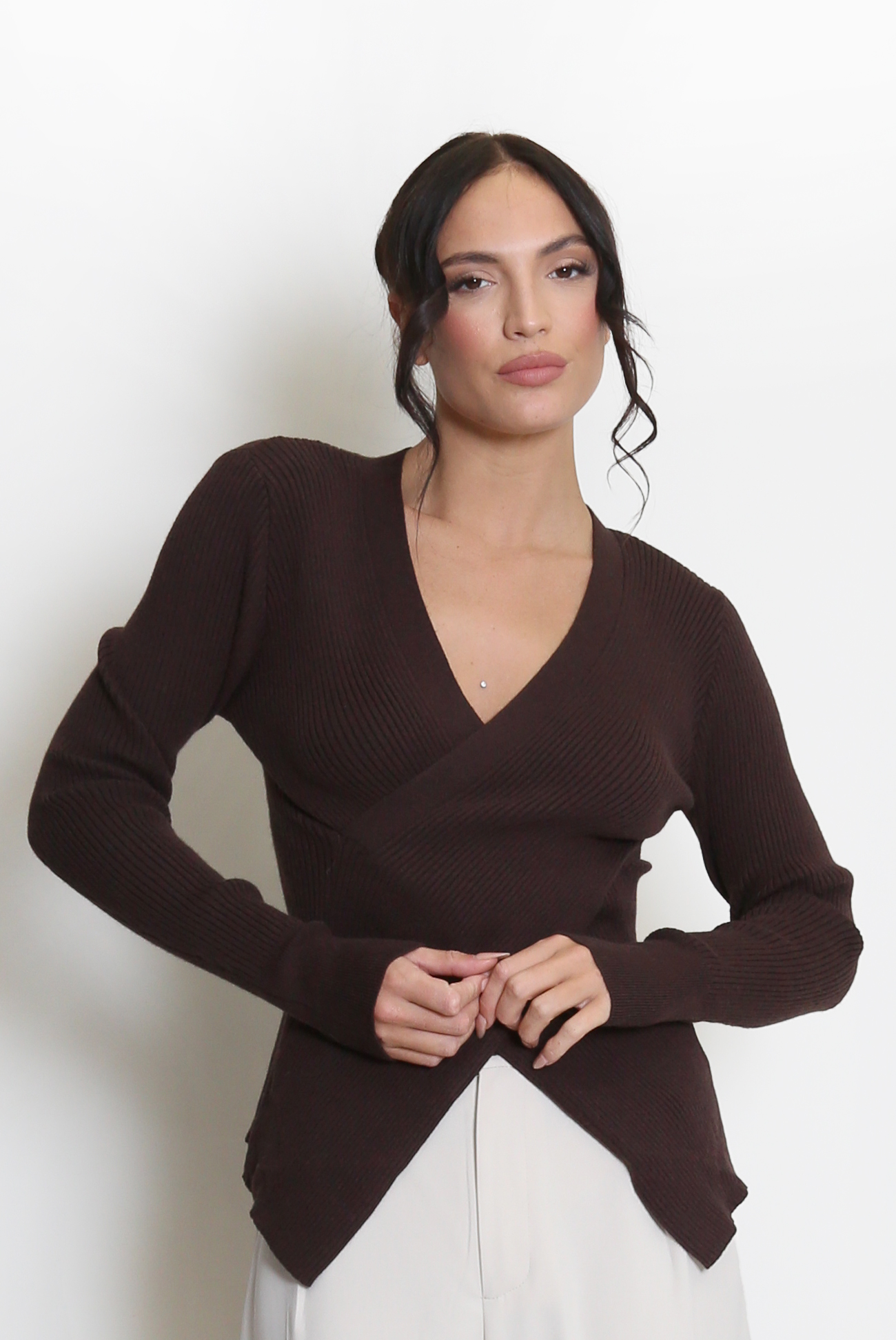 Fine Knit Crossover Jumper - Buy Fashion Wholesale in The UK