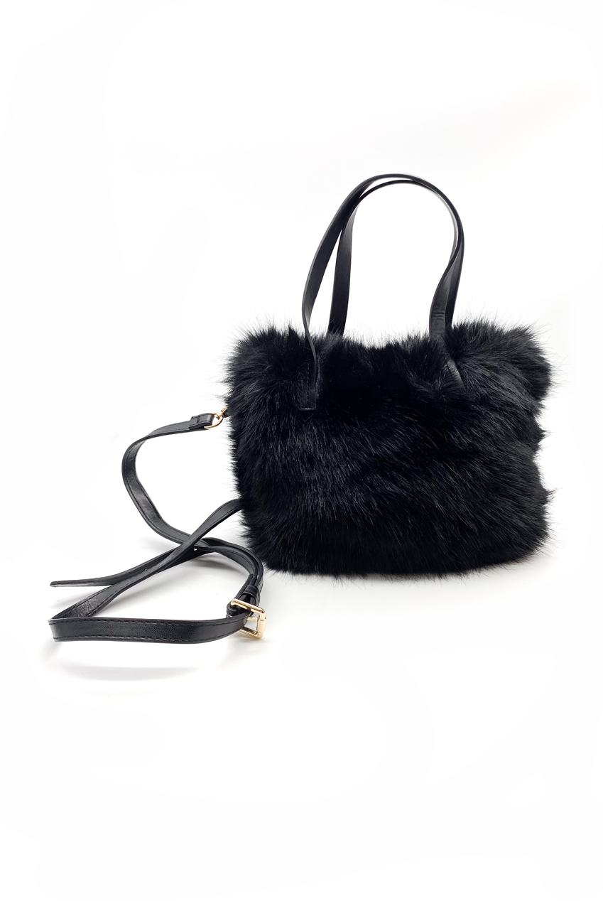 Faux Fur Mini Tote Grab Bag - Buy Fashion Wholesale in The UK