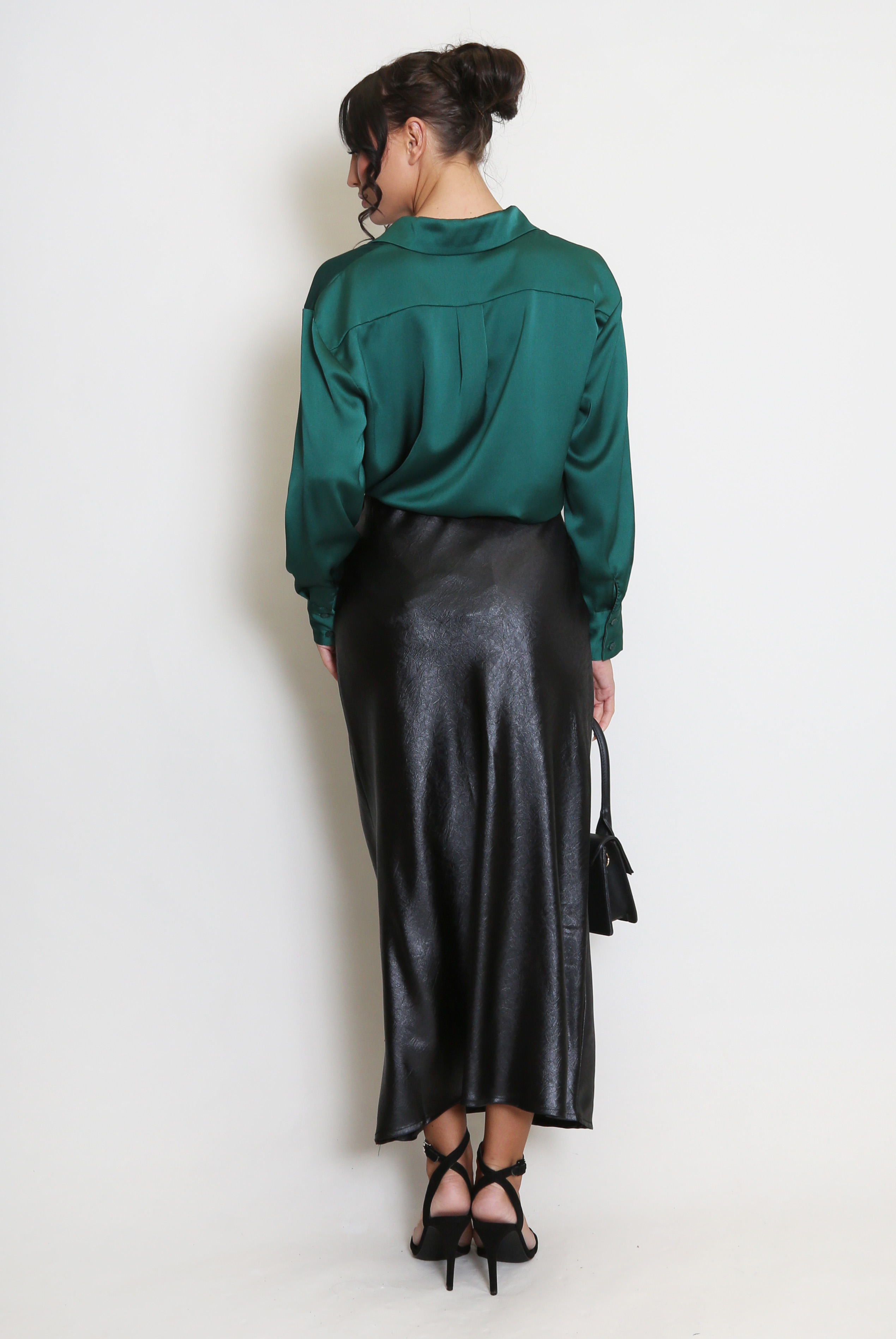 Embossed Satin BIas Cut Midi Skirt - Buy Fashion Wholesale in The UK