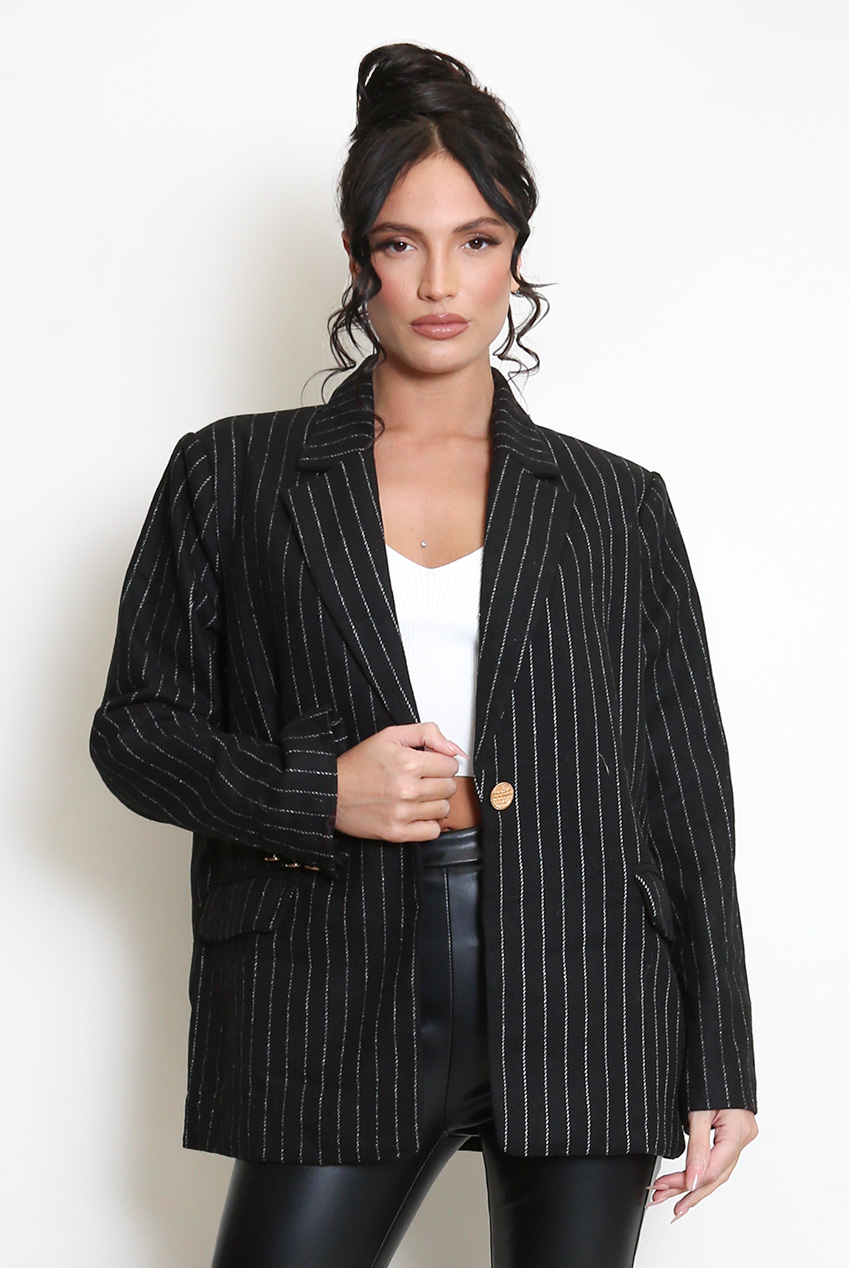 Pinstripe Oversized Blazer - Buy Fashion Wholesale in The UK