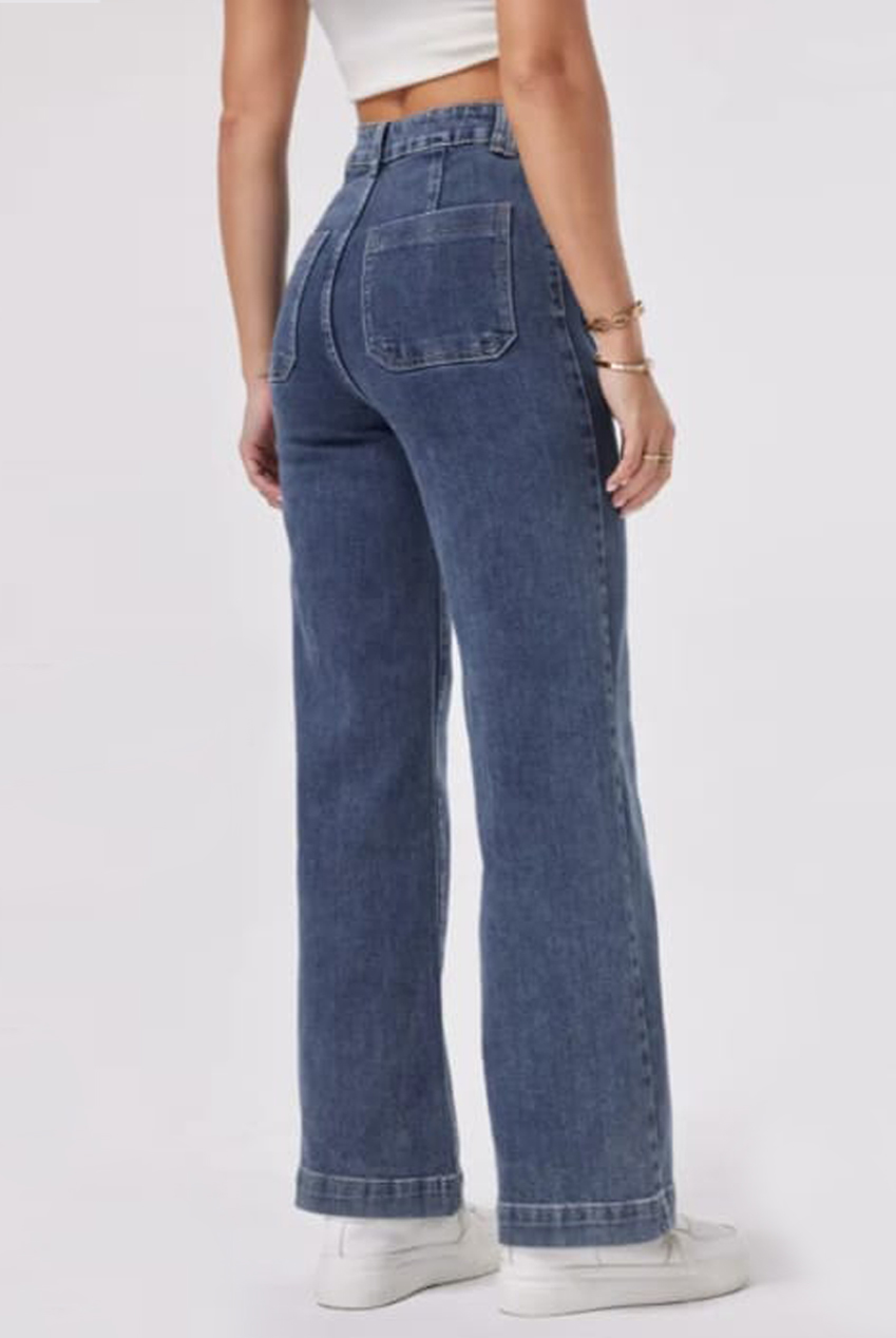 Seam Front Straight Leg Jeans- Buy Fashion Wholesale in The UK