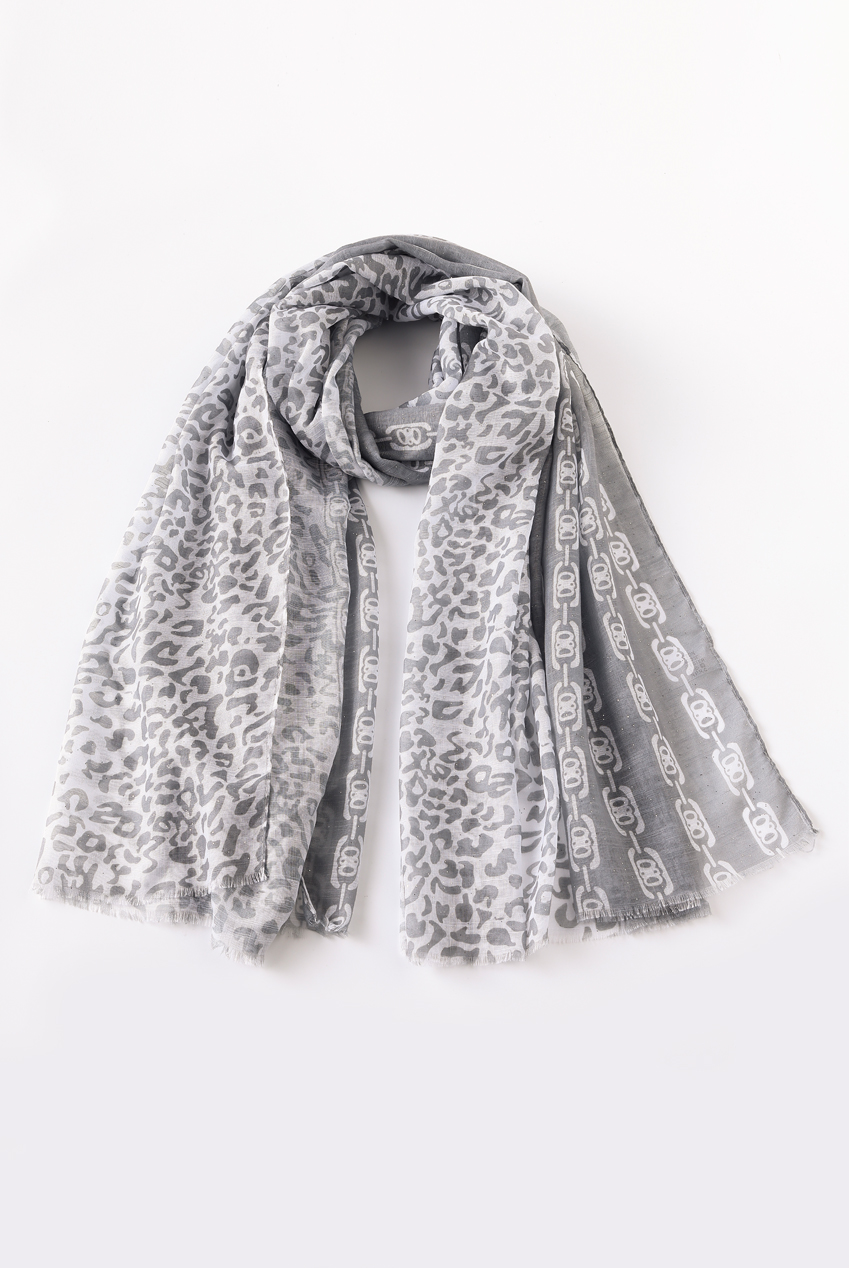Leopard And Chain Print Scarf- Buy Fashion Wholesale in The UK