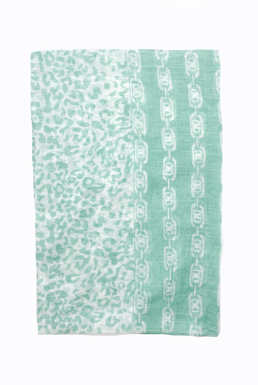 Leopard And Chain Print Scarf- Buy Fashion Wholesale in The UK