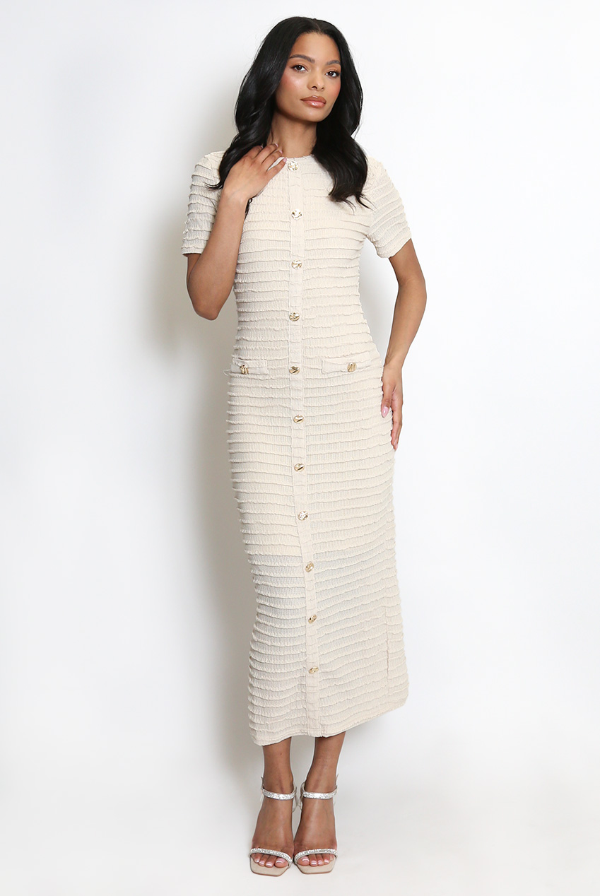 Classic Short Sleeve Maxi Dress With Button Detail - Buy Fashion ...