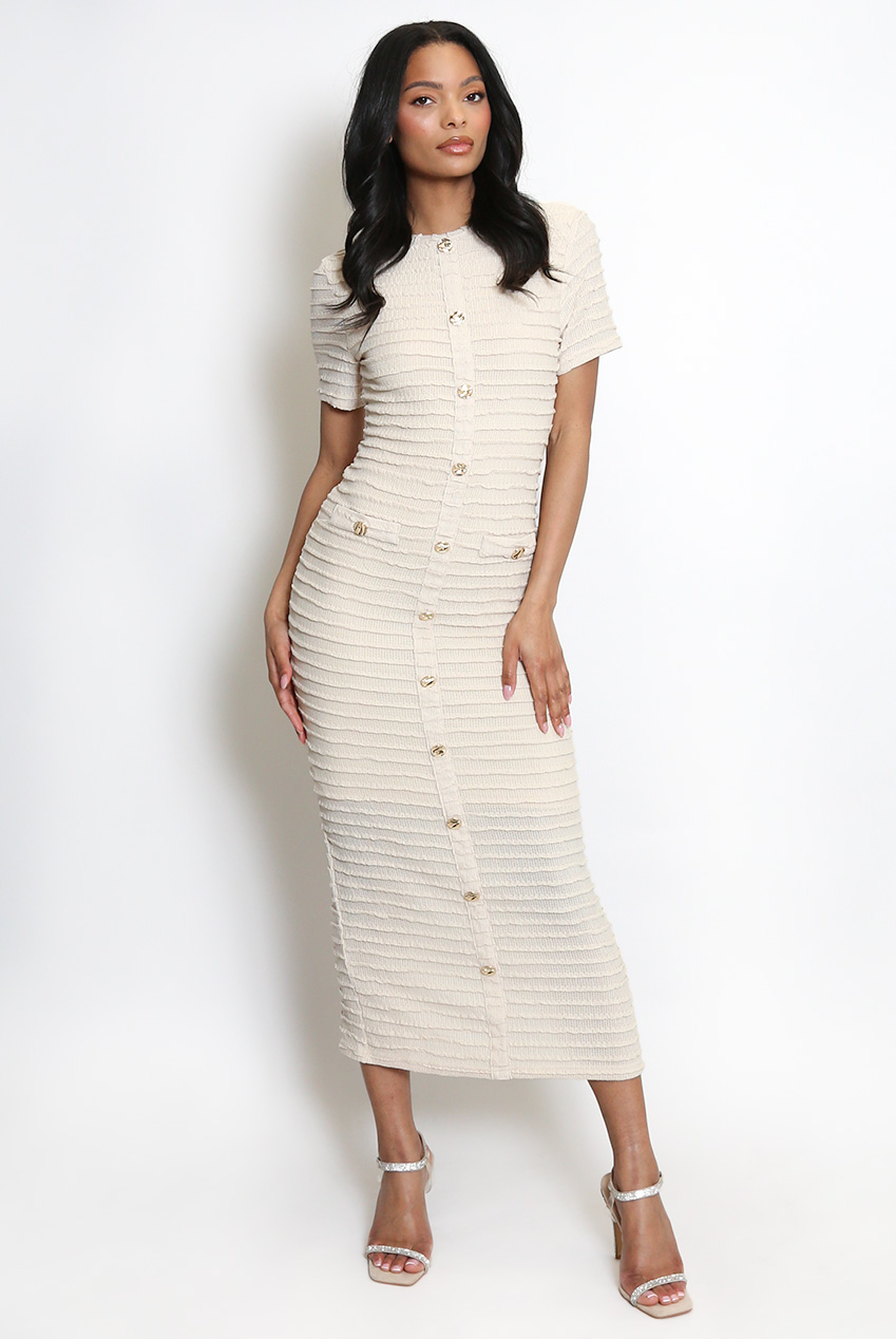 Classic Short Sleeve Maxi Dress With Button Detail - Buy Fashion ...