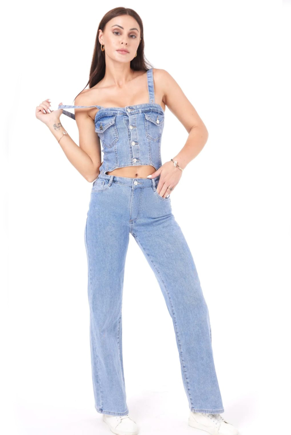 Denim Cut Out Jumpsuit - Buy Fashion Wholesale in The UK