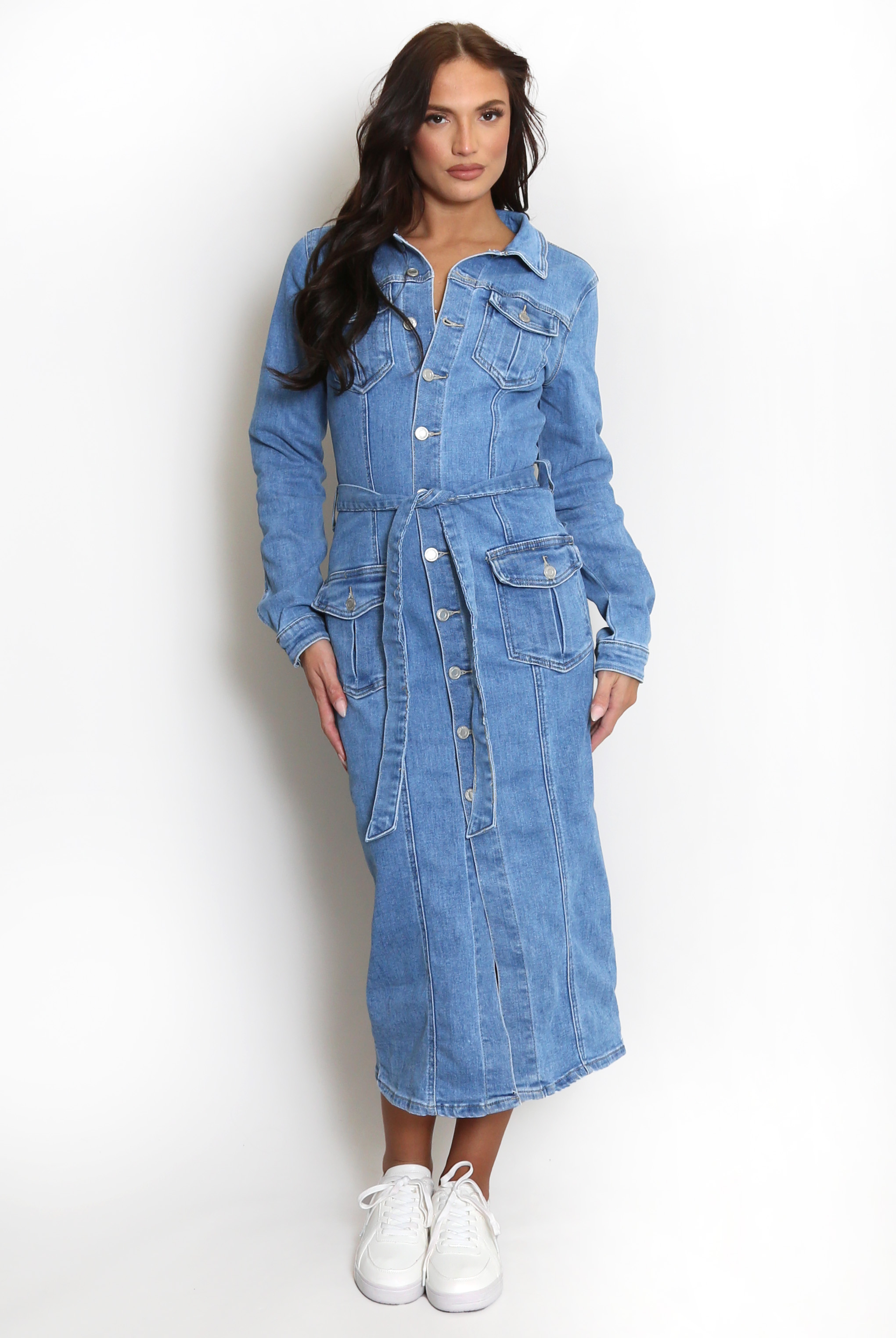 Denim Button Up Dress - Buy Fashion Wholesale in The UK