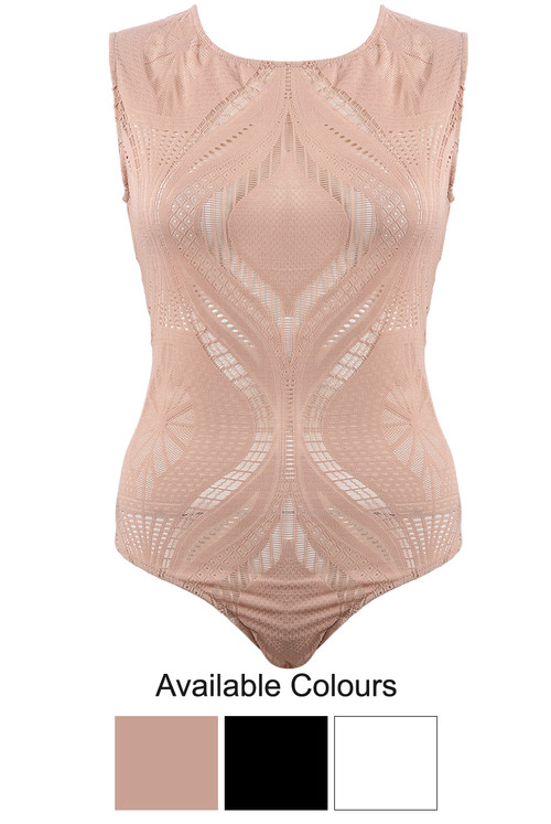 Lace Mesh Trim Bodysuit - Buy Fashion Wholesale in The UK