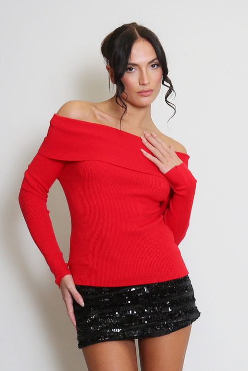 Fine Knit Bardot Jumper- Buy Fashion Wholesale in The UK