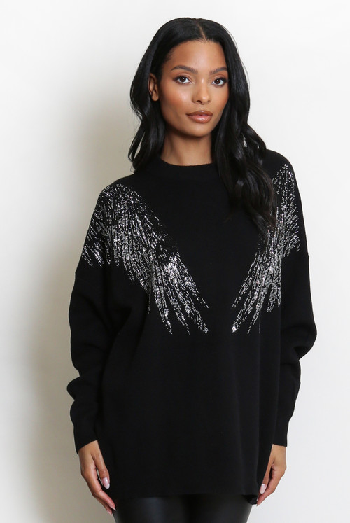 Embellished Wing Jumper- Buy Fashion Wholesale in The UK