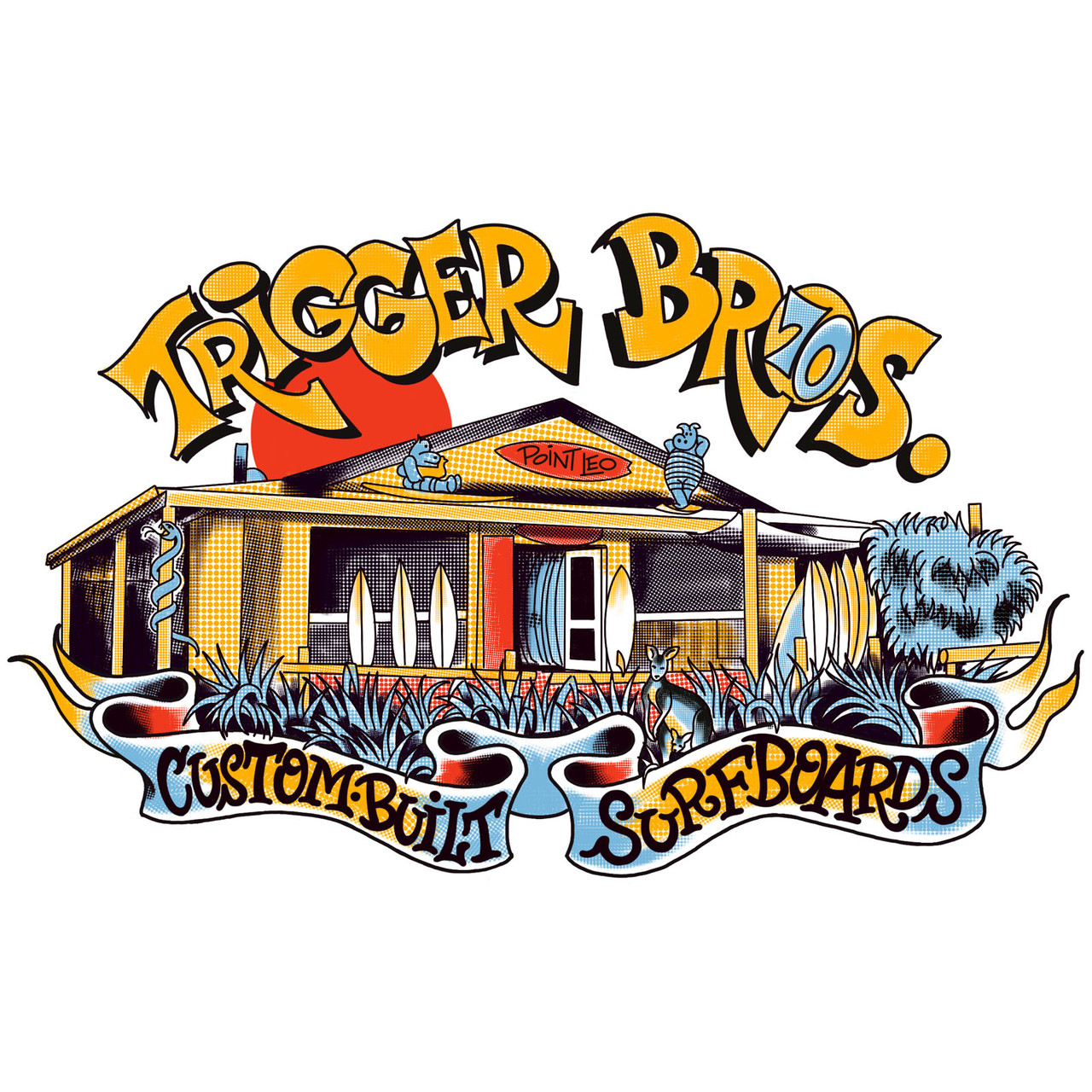 Trigger Bros X Mark Lording Leo Shack Tee Mens In Ecru Trigger Bros
