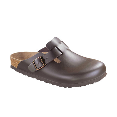 Birkenstock Boston Smooth Leather Narrow Sandal in Dark Brown - TRIGGER ...