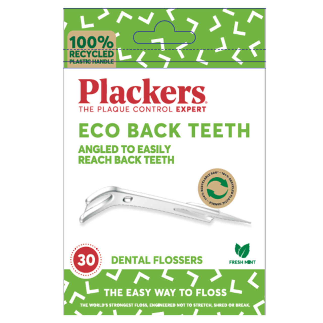 Plackers Eco Back Teeth Angled Flossers 30pk - SHAVE.CO.NZ