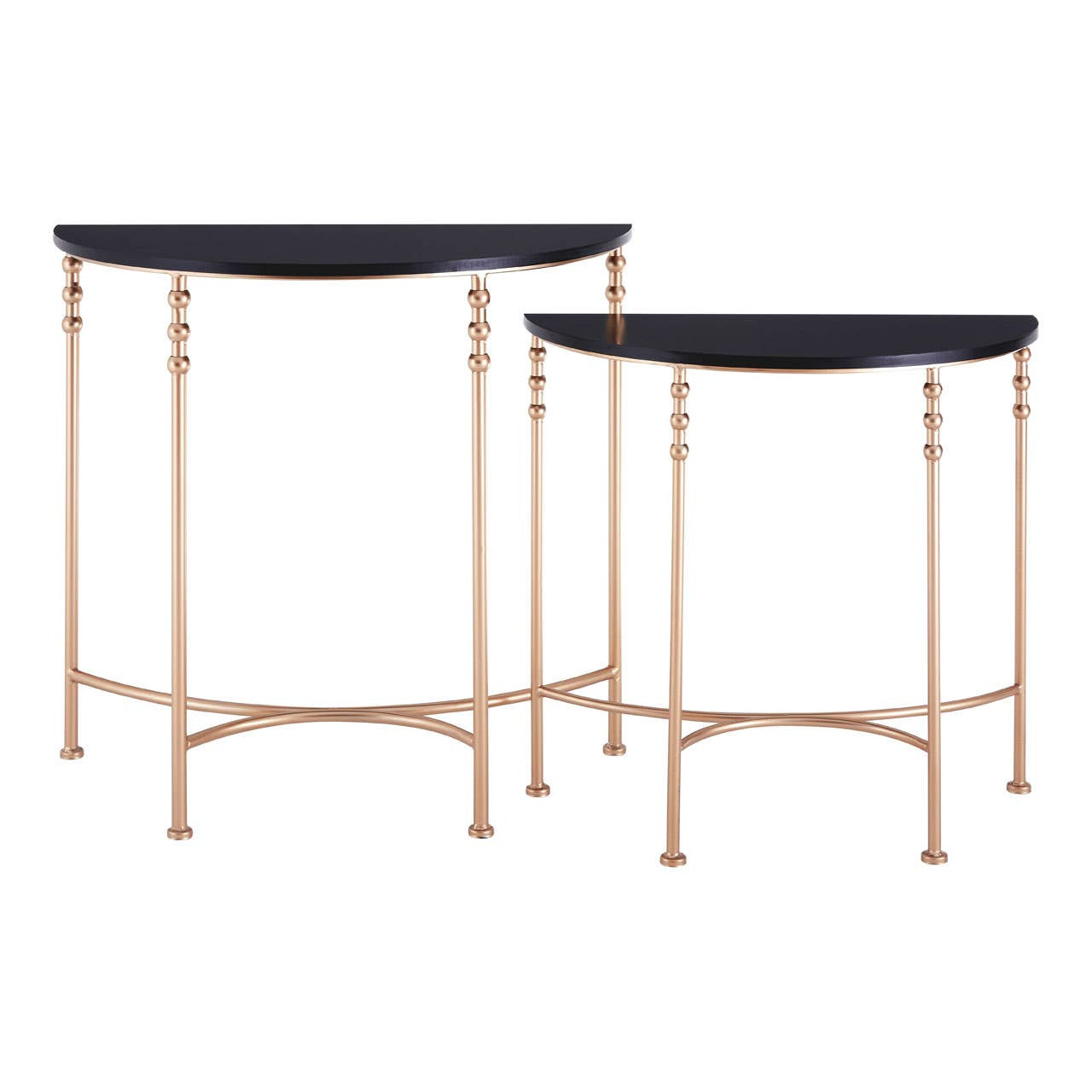 Lexa Set Of Two Half Round Console Tables-Premier Housewares
