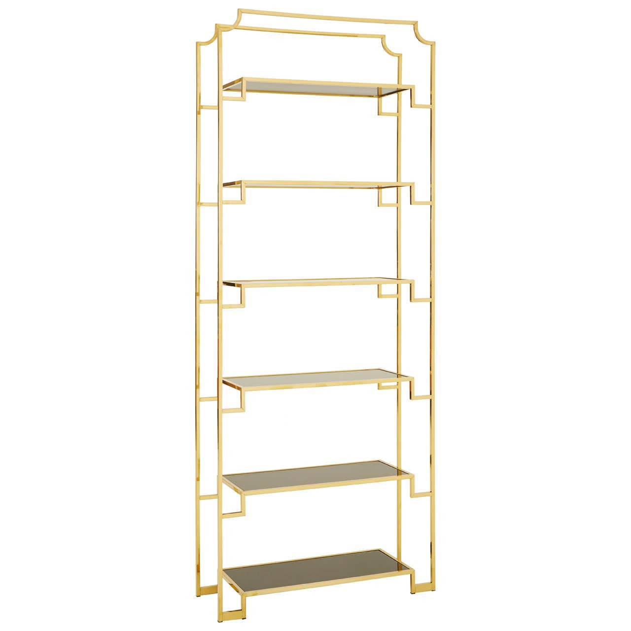 Horizon Rectangular Tempered Glass 6 Tier Shelving Unit-Premier Housewares