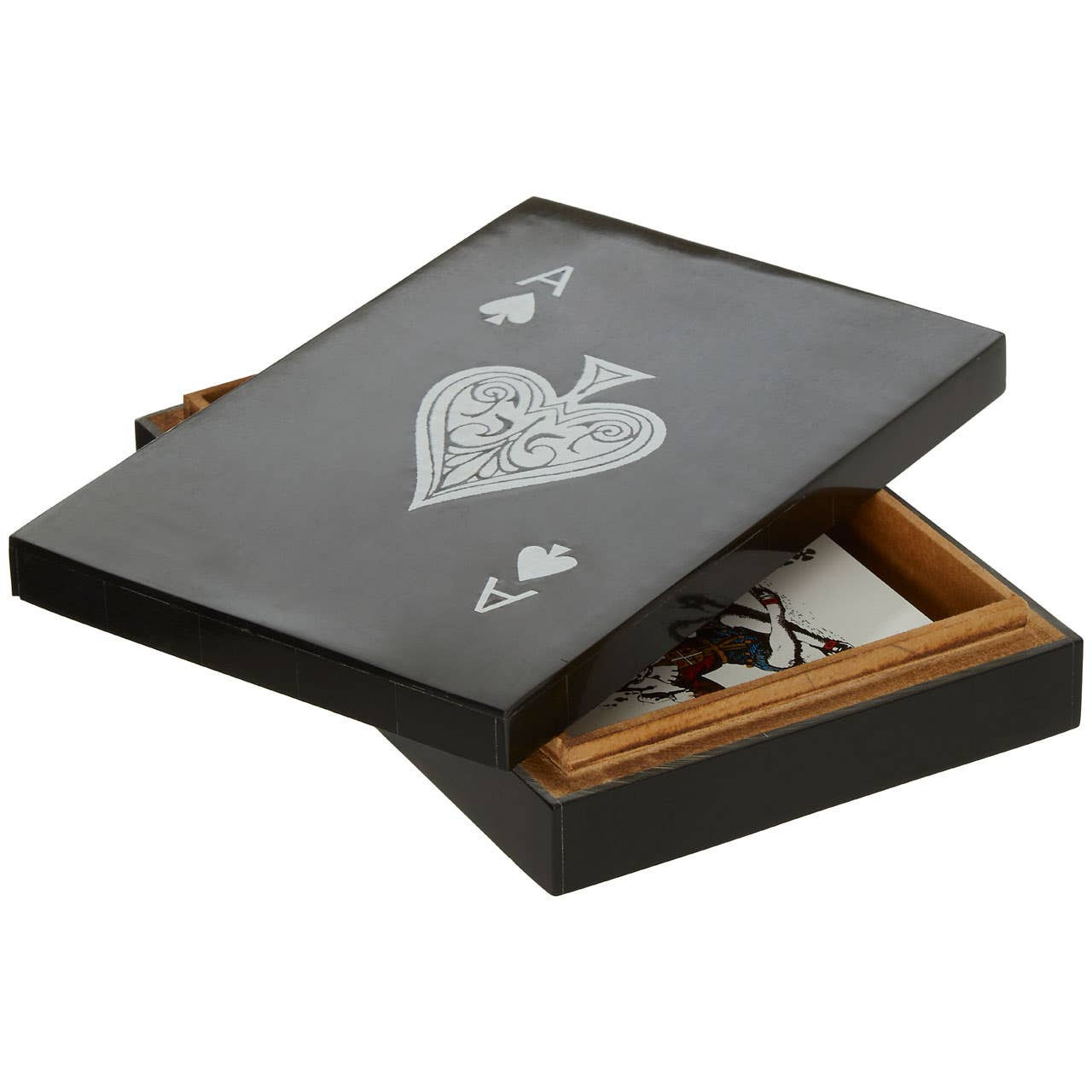 Churchill Games Black and White Double Card Box with Playing Cards ...