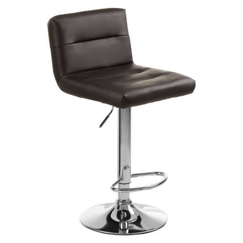 Baina Black Seat Bar Stool With Chrome Base-Premier Housewares