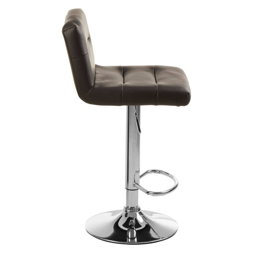 Baina Black Seat Bar Stool With Chrome Base-Premier Housewares