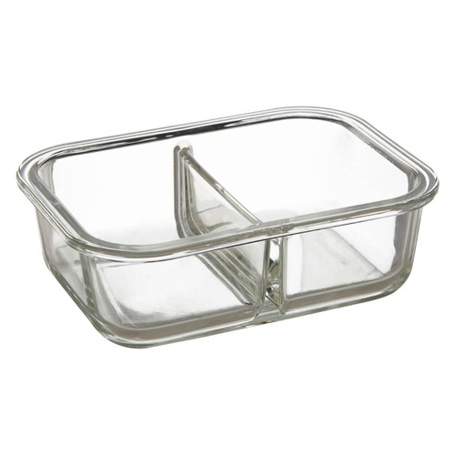Freska 2 Section Rectangular Glass Container With Lid 640 ml-Premier ...