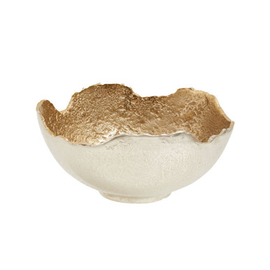 Dion Small Nickel and Gold Finish Bowl-Premier Housewares
