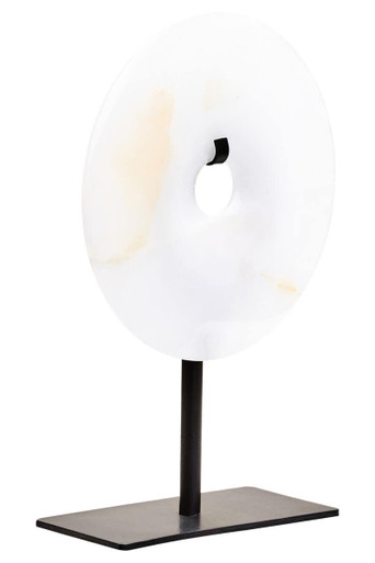 Oleena Extra Small Round Dia 15cm Onyx Disc Sculpture-Premier Housewares