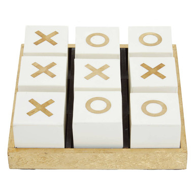 Churchill Games White and Gold Noughts and Crosses-Premier Housewares