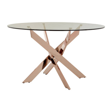 Allure Round Dining Table with Intersected Rose Gold Legs-Premier ...