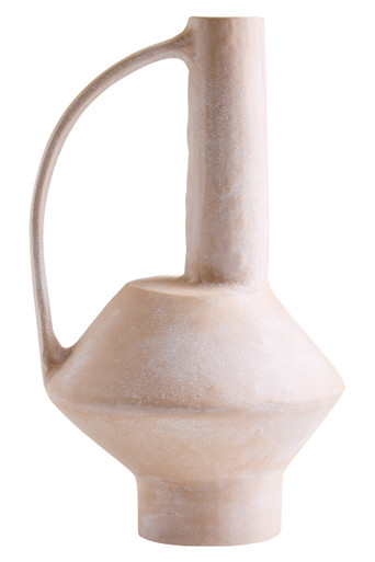Densita Large Textured Beige Whitewash Vase-Premier Housewares
