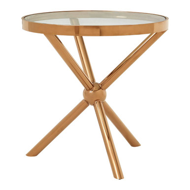 Novo Round Rose Gold Side Table-Premier Housewares