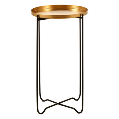 Templar Gold Finish Round Top Side Table-Premier Housewares