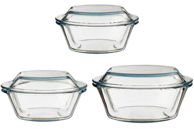 Set Of Three Casserole Dishes-Premier Housewares