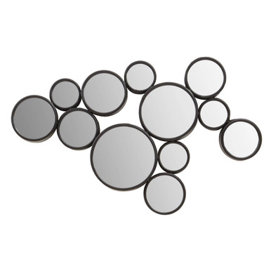 Persephone Black Multi Circles Wall Mirror-Premier Housewares