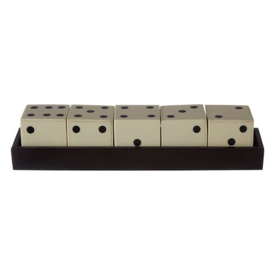 Churchill Games White and Black 5 Dice Set-Premier Housewares