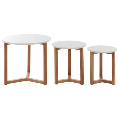 Nostra Set Of 3 Side Tables With White Tops-Premier Housewares